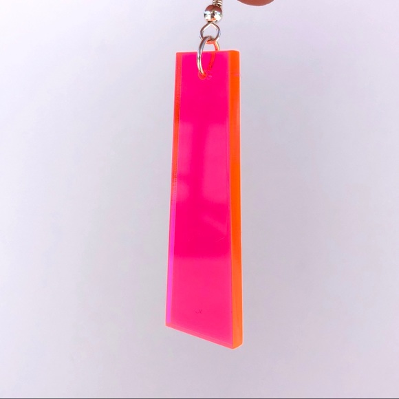Jewelry | Fluorescent Pink Plexiglass Earrings | Poshmark